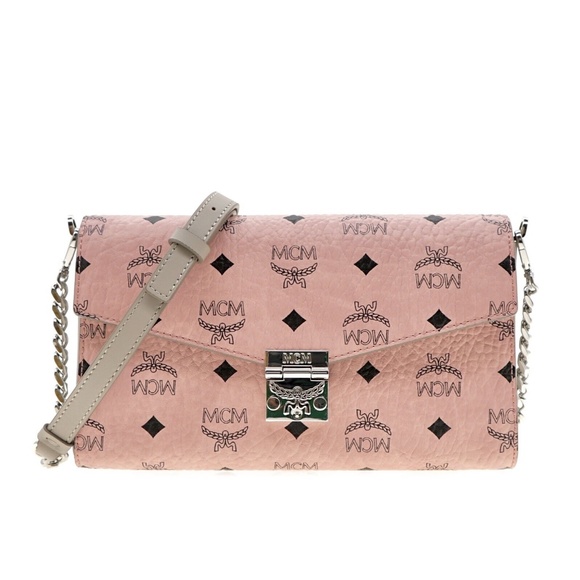 MCM | Bags | Mcm Chain Crossbody Shoulder Bag Millie Visetos Soft Pink ...